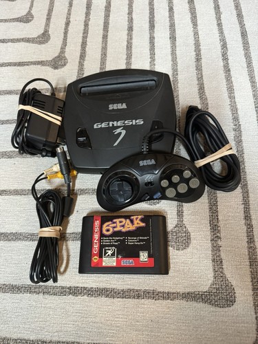 Original SEGA GENESIS 3 Console MK-1461 Video Game System And 6 Game ...