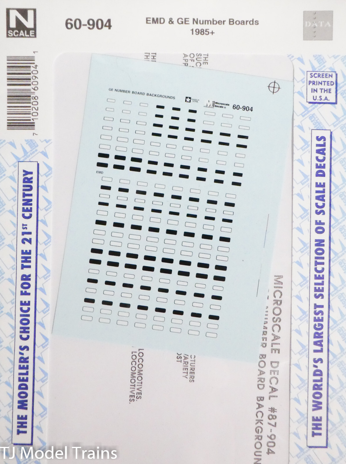 Microscale Decal N #60-904 EMD & GE Number Boards 1985+ (Decal Sheet ...