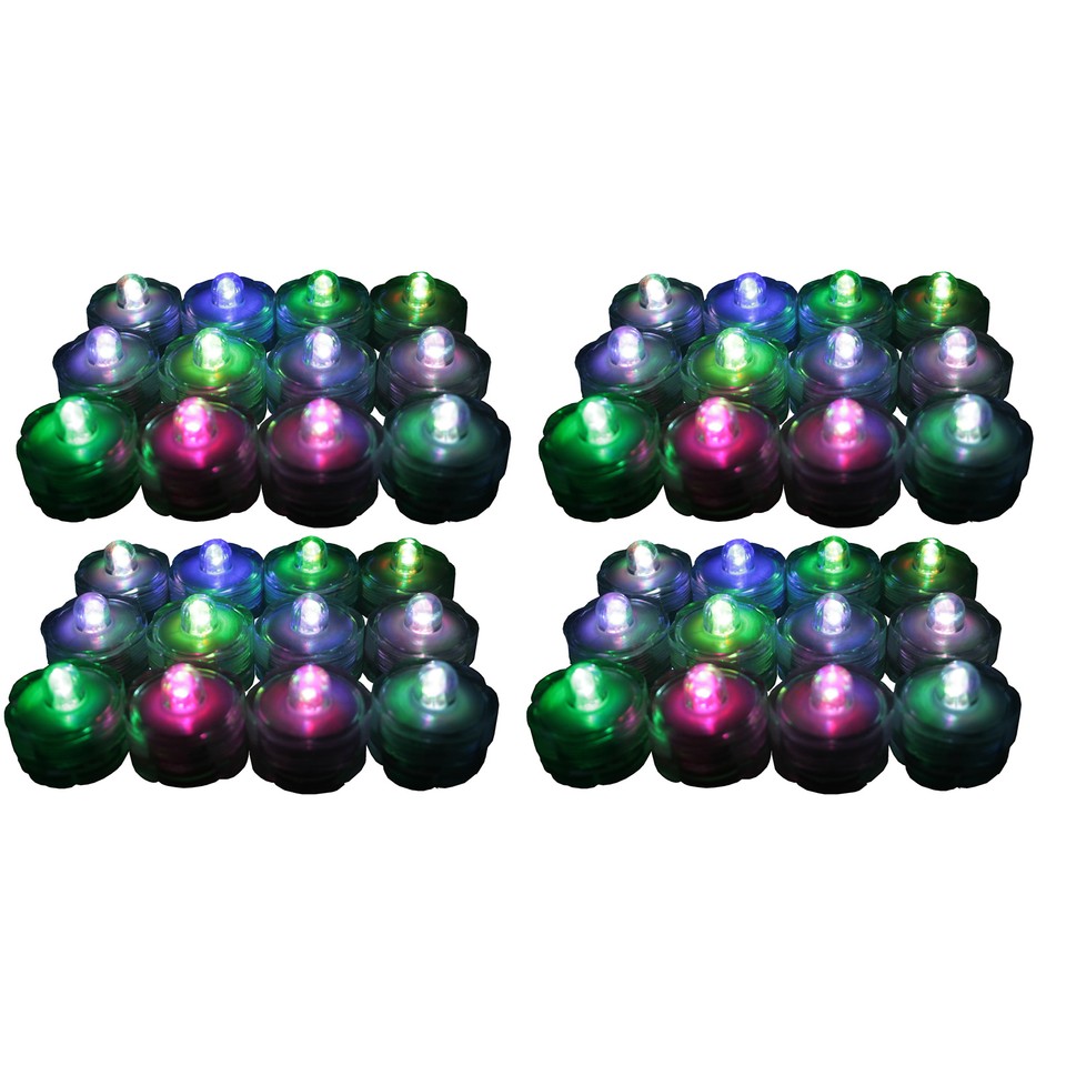 New 48 pcs Multi-Color Changing underwater LED Submersible Candles LED ...