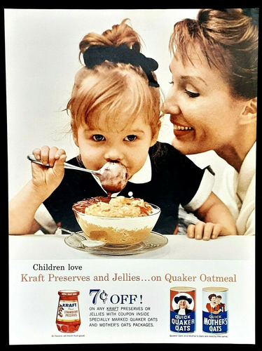 Quaker Oats ad Kraft Jelly vintage 1962 little girl breakfast ...