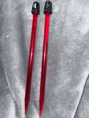 Susan Bates Red Knitting Needles 15/US 10.0 Very Good Condition 10 ...
