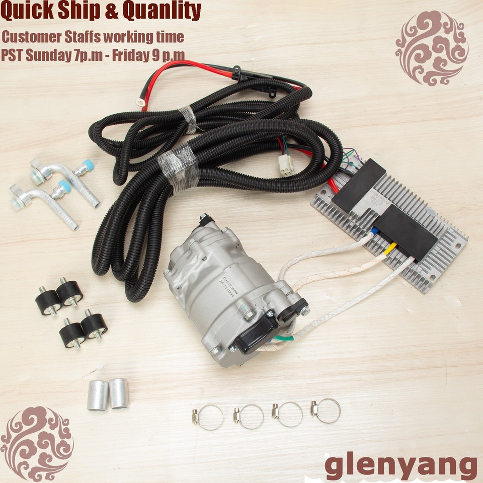 12V Universal Electric Car AC Scroll Compressor Kit For Truck Air ...