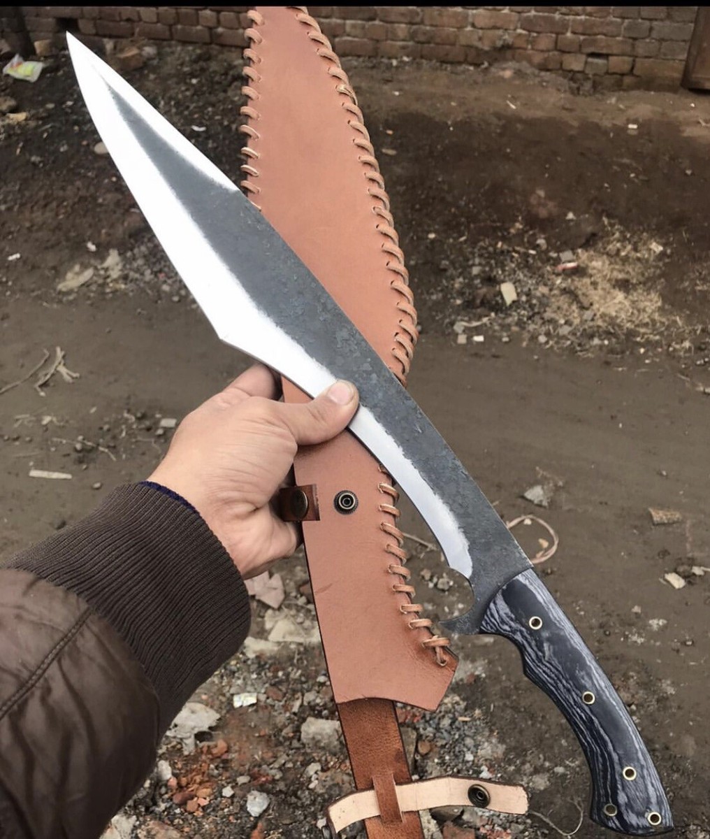 20 Inch Green Micarta Handle Machete 20" Handmade Damascus Steel ...