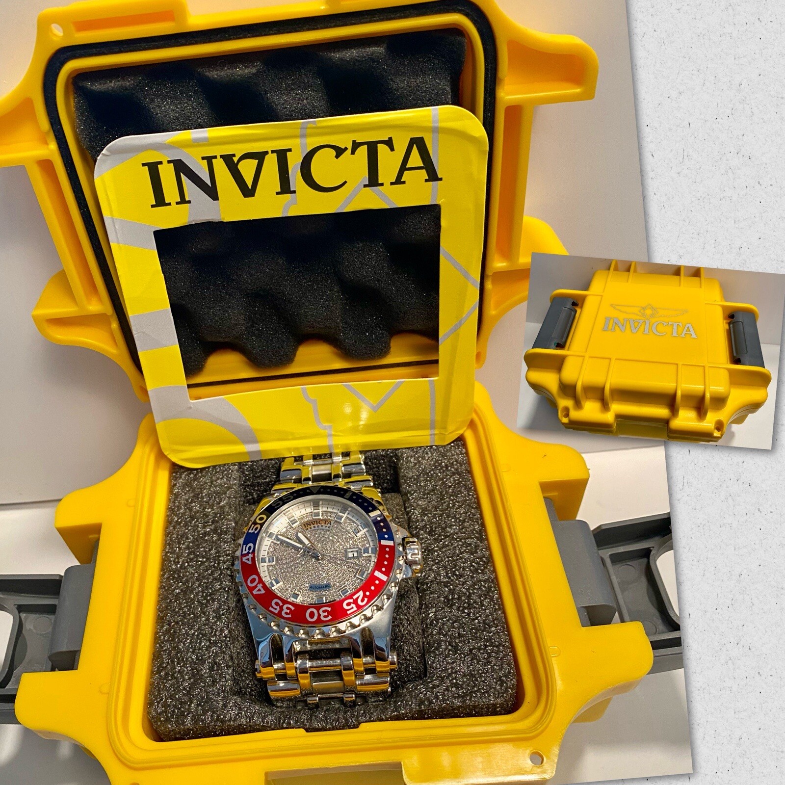 50mm 1.48Ctw Diamond | Swiss R150 Auto | CHAOS | Blue/Red Bezel ...