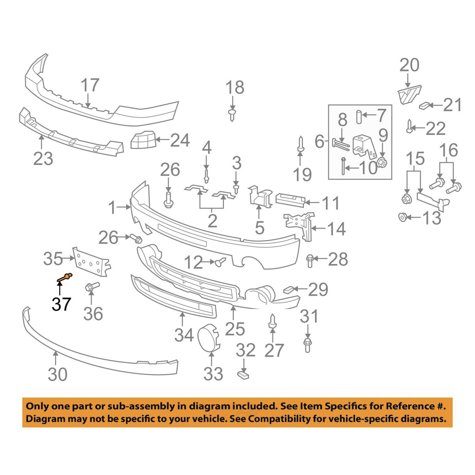 30 Black Bumper Fascia & General Use Split-Type Rivet For GM 11516807 ...
