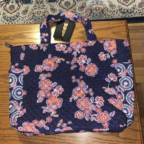 Avon Large Navy / Floral Tote/ Travel Bag Excellent Condition | eBay
