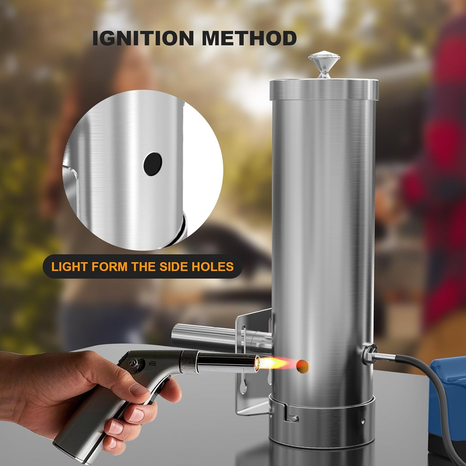 Portable Electric BBQ Smoker with Lid & Air Pump, Stainless Steel Cold ...
