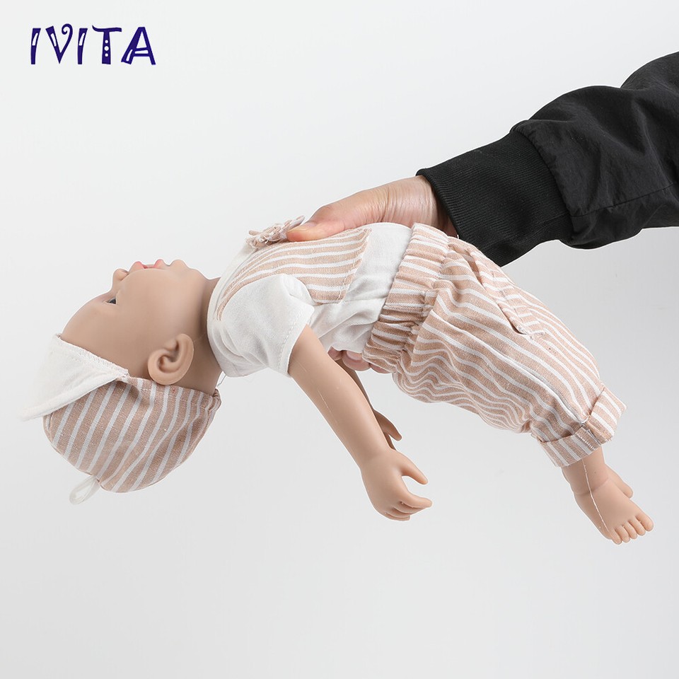 IVITA 15'' Full Soft Silicone Reborn Baby BOY Take Dummy OOAK Cute ...