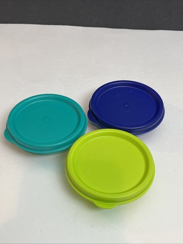 Three Tupperware Mini Impressions Cereal Bowls With Lids Set, Blue Lime ...