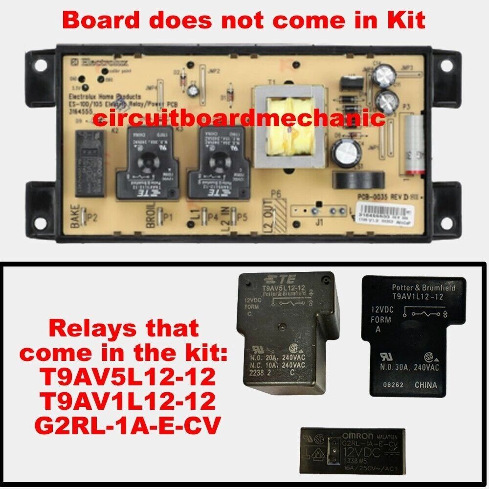 Repair Kit 316455420 Frigidaire Electrolux Oven control board Repair ...
