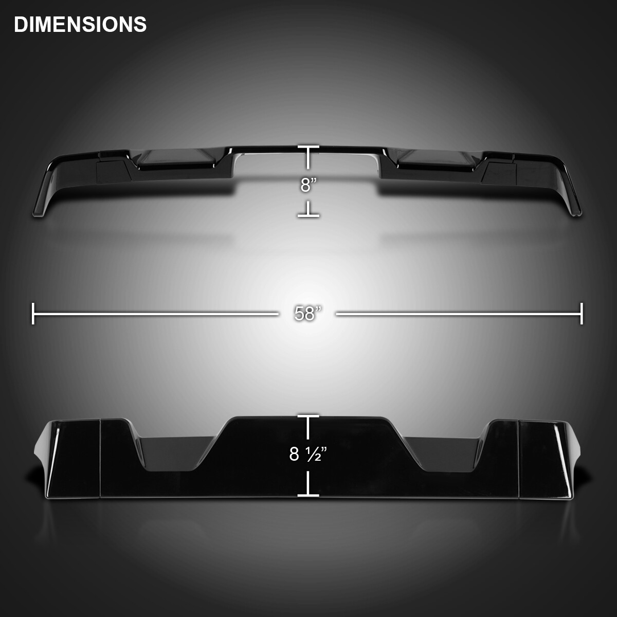 Fits 2013-2018 Dodge Ram 1500 Glossy Black Rear Window Roof Spoiler Cab ...