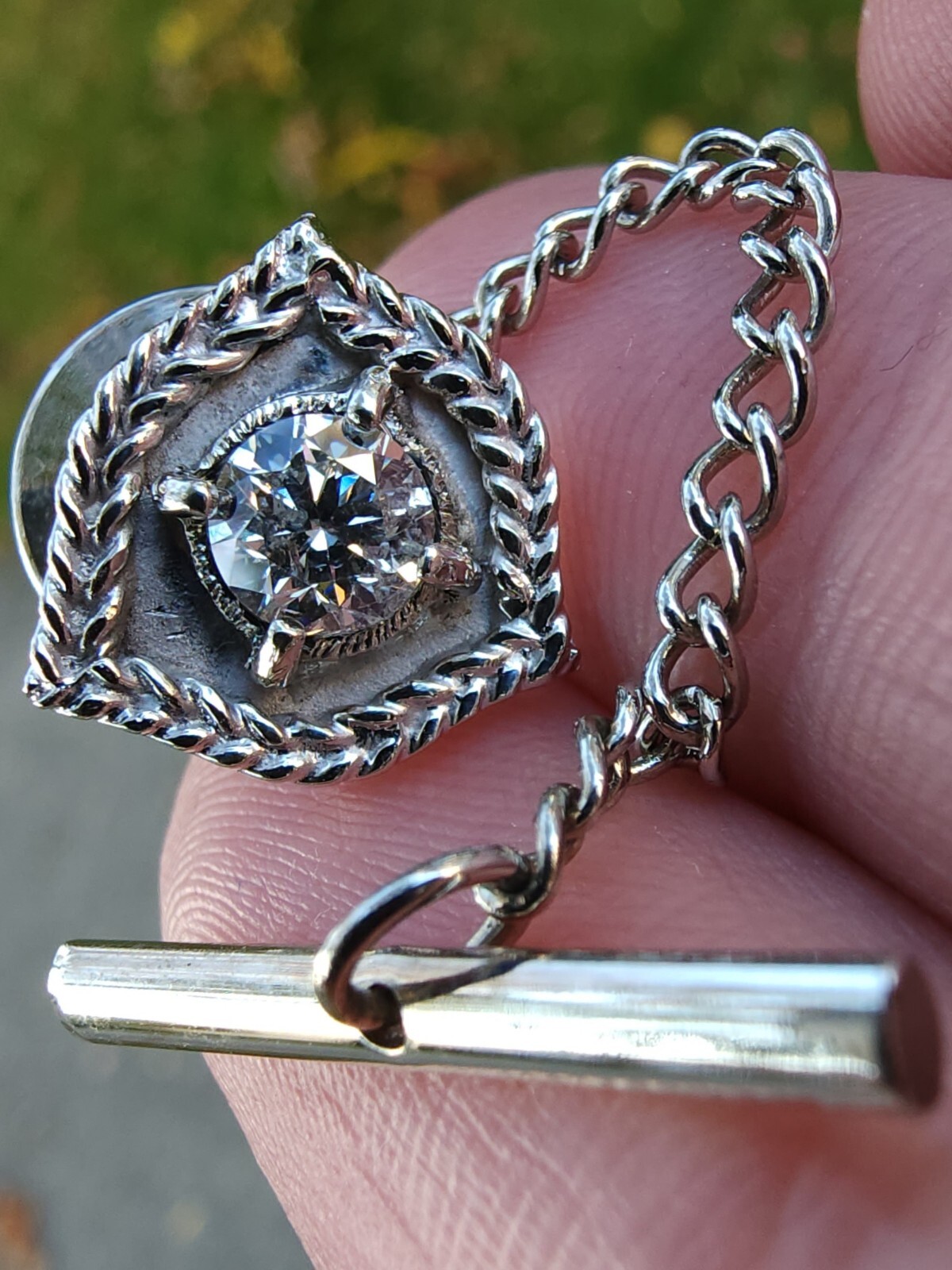 14k Tie Tack Pin & 0.47ct Diamond 🔥 Modified Reclaim… - Gem