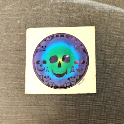 RARE Vintage Collectible GGL Multi Color Ghost Skulls Clear 2" Window ...