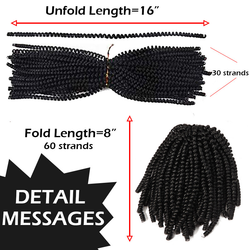Short 8" Spring Twist Afro Briading Hair Extension Passion Twists Curly ...