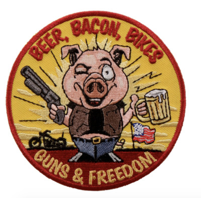 4" BEER BACON BIKES GUNS AND FREEDOM EMBROIDERED PATCH | eBay