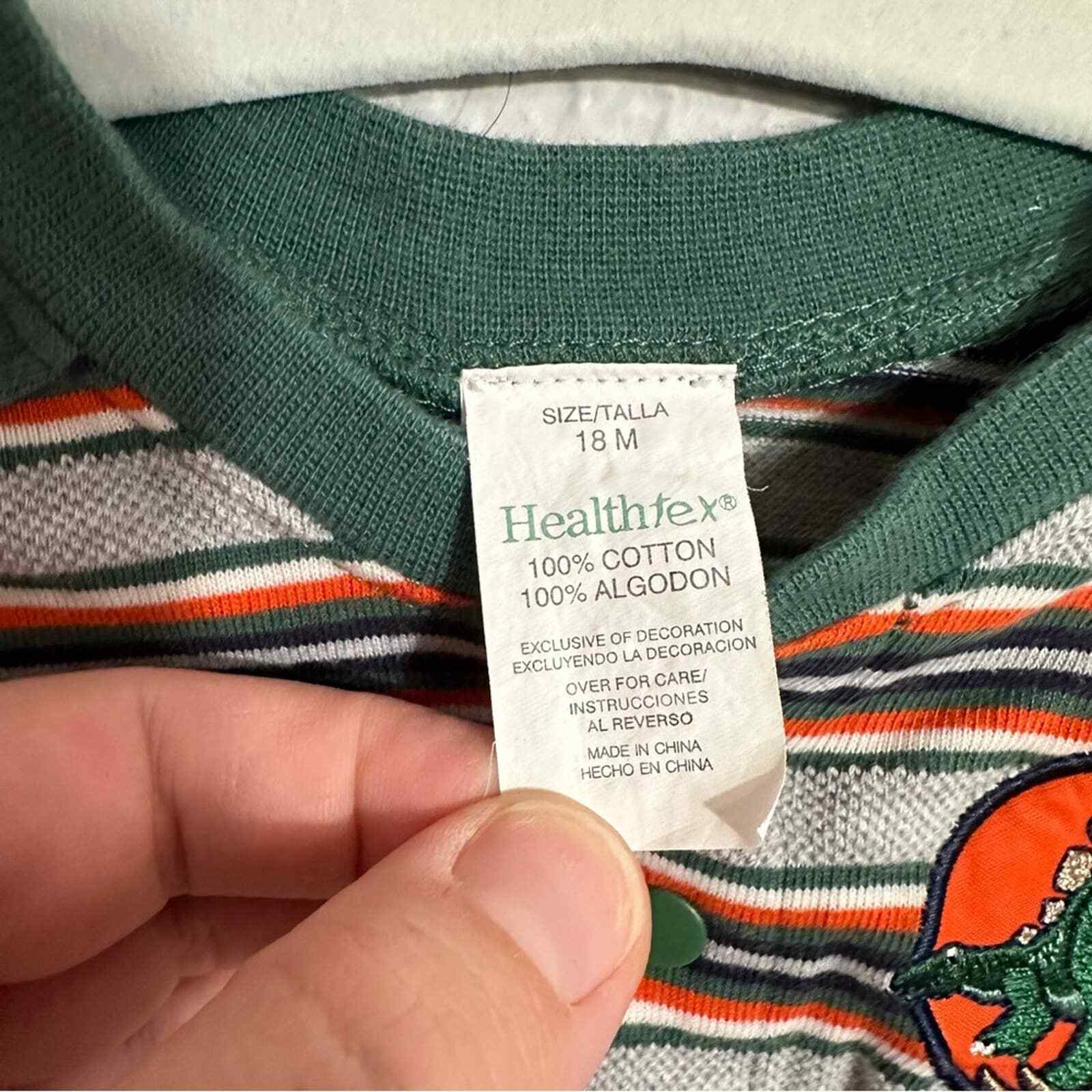 Healthtex Vintage Striped Long Sleeve Dinosaur Bodysuit, Size 18 months ...