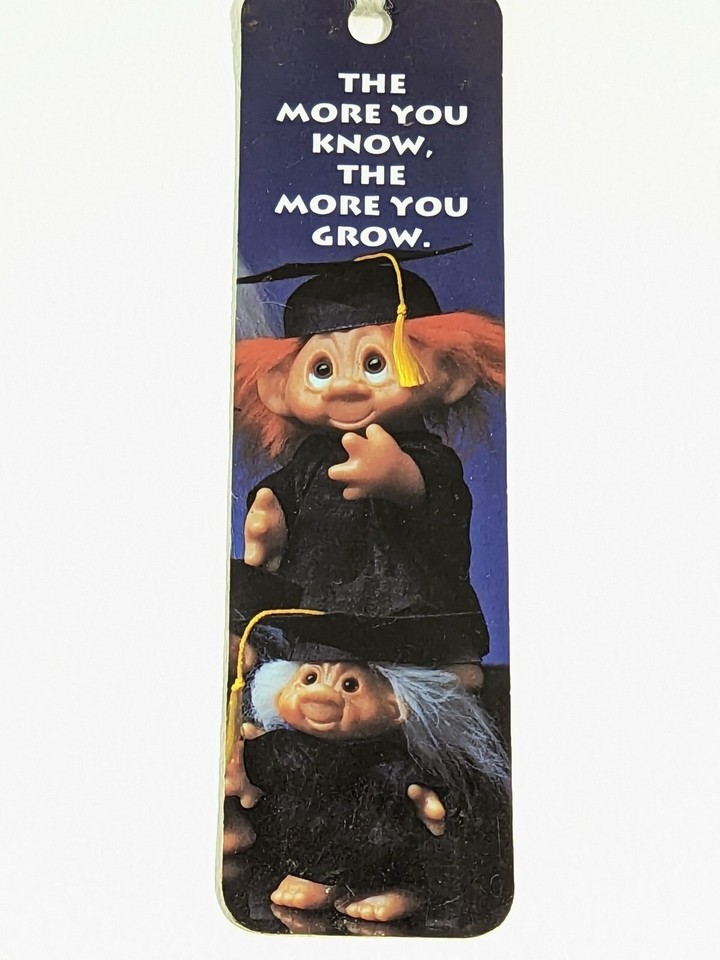 Vtg. 90's Norfin Trolls Dolls Bookmark White Tassel Book Place Holder ...
