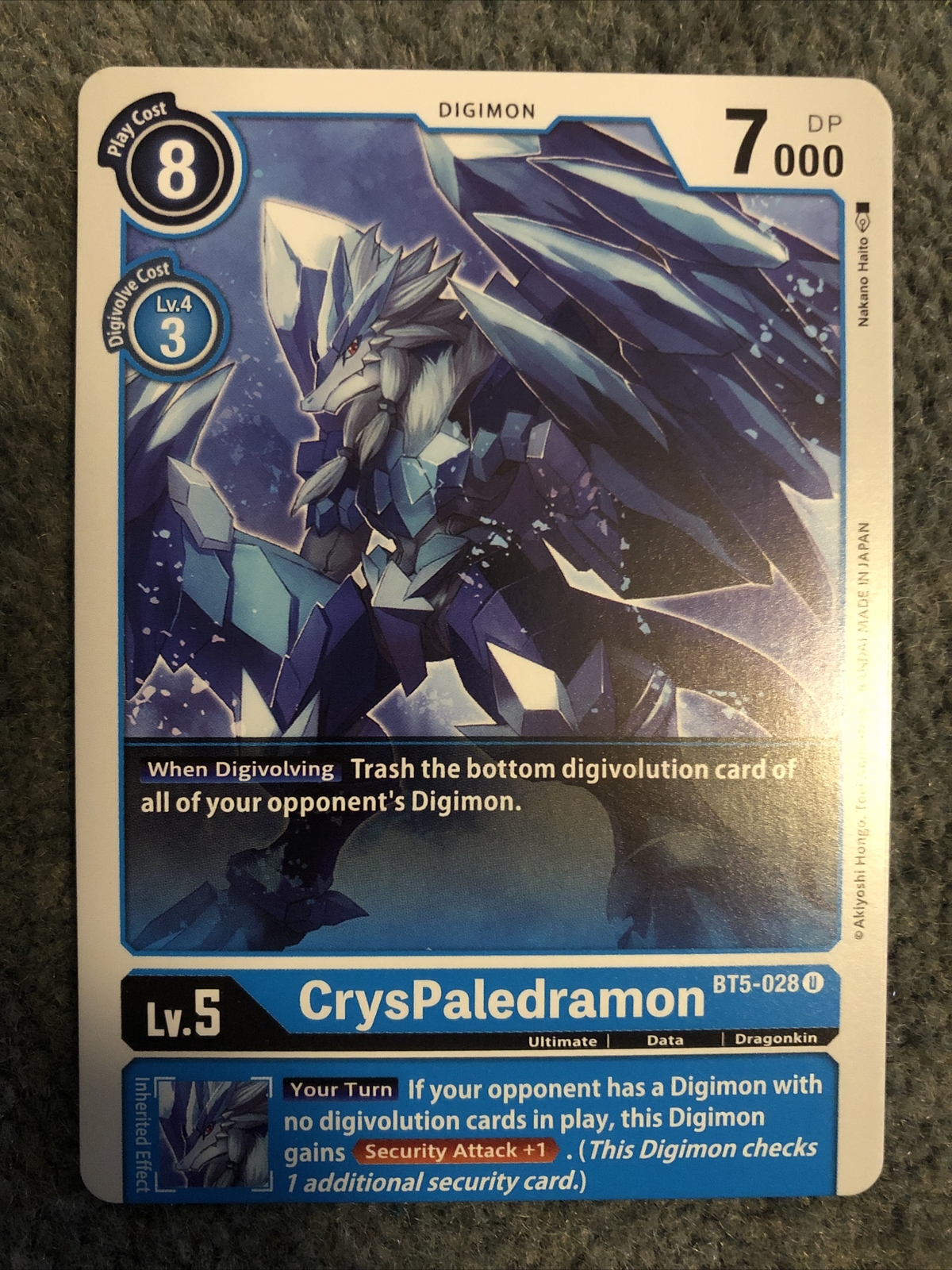 CrysPaledramon BT5-028 - Uncommon - Blue - Battle of Omni - Digimon CCG ...