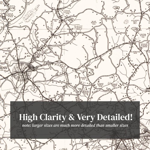 Old Map of Pickens County, SC 1939 - Vintage South Carolina | eBay