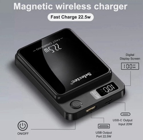 MagSafe Power Bank PD 22,5 W Magnetic Wireless Charger 10000mAh iPhone ...
