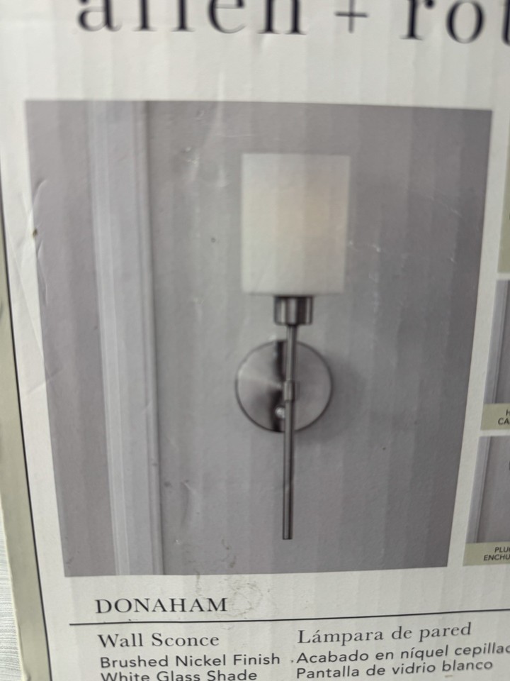 Allen + Roth Donaham Wall Sconce 5024117 Brushed Nickel New In Box | eBay