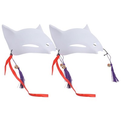 2pcs DIY Masks Blank Fox Masks DIY Blank Masks Cosplay Party DIY Masks ...