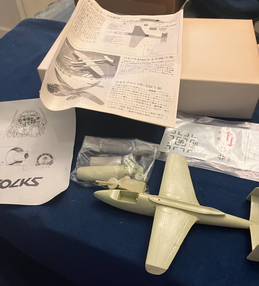 new Volks 1/48 resin kit with decals He-162 WWII German jet interceptor ...