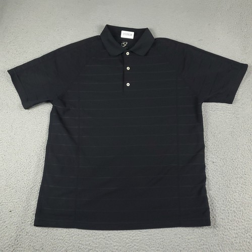 Zero Restriction Polo Shirt Mens Size Medium Black Striped Casual Short Sleeve | eBay