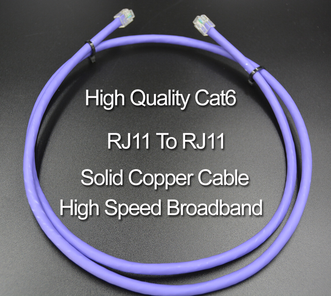 Llantas Braid CABLE DE MÓDEM 1M Cat6 BT Infinity VDSL RJ11 A RJ11 Cable ...