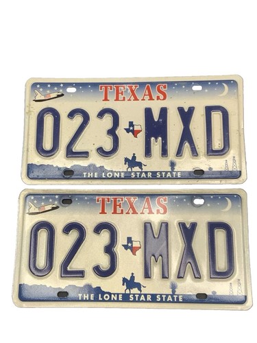Texas 2000 License Plate Shuttle and Landscape Matching Pair Set - 023 ...