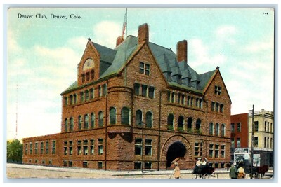 c1910 Denver Club Exterior Building Denver Colorado CO Vintage Antique ...