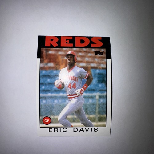 Eric Davis 1986 Topps Cincinnati Reds RARE Baseball MINT / NM Cut Error ...