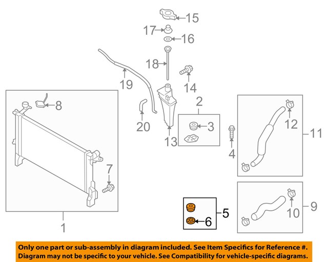 Genuine Radiator Lower Mounting Insulator OEM for Hyundai 253362M000 ...
