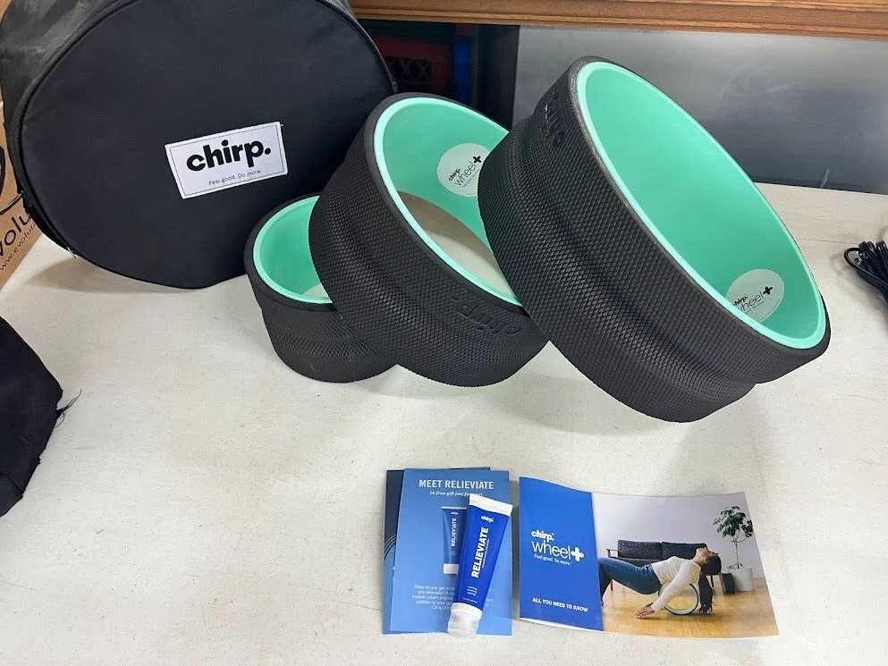 Chirp Wheel + Foam Roller 3 Wheel Set Back Pain Relief Therapy Posture ...