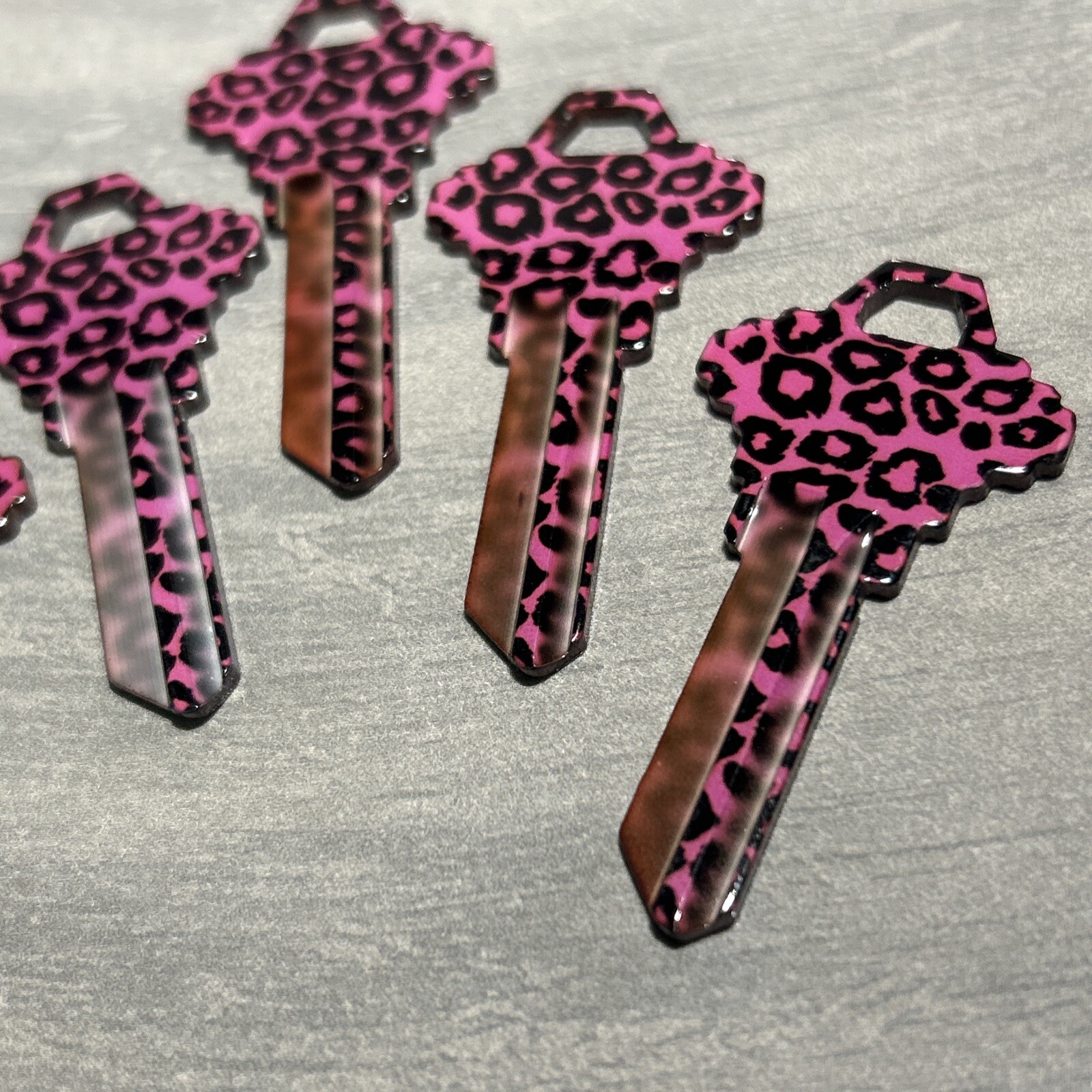 5X-DIVA PINK LEOPARD KEYS Uncut NEW House Key Blanks HOUSE SCHLAGE SC-1 ...