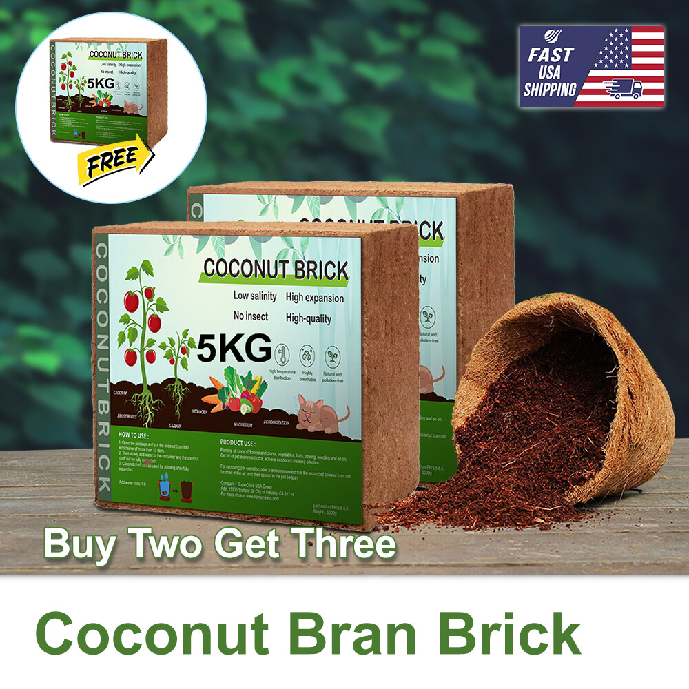 3-Pack Coco Coir Brick Fiber Growing Potting Soil Plant Growing Media ...