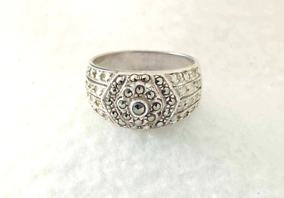 925 Sterling silver marcasite RING band . size 7-8 QVC HSN | eBay