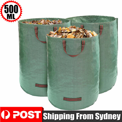 500L Large Garden Waste Bag Lawn Garden Leaf Grass Reusable Duty ...