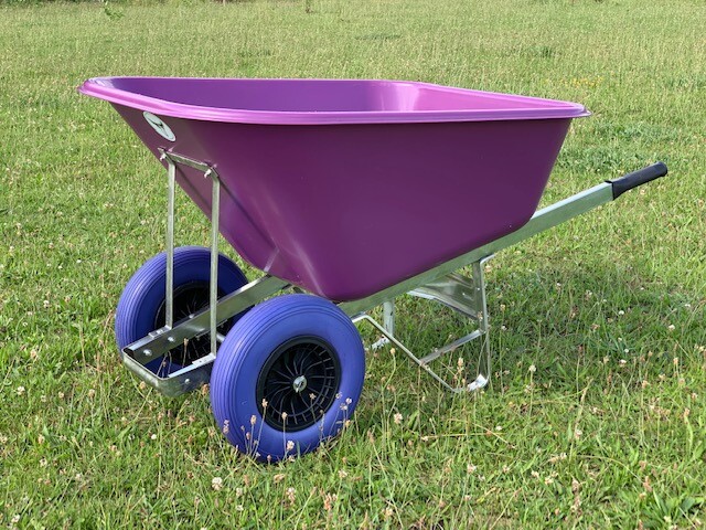 OX TWIN WHEELBARROW 200L Stable Garden Wheel Puncture Proof Large 200 ...