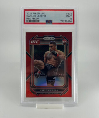 2023 Panini Red Prizm UFC #134 Carlos Ulberg RC Rookie 191/199 PSA 9 ...
