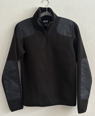 Blauer Black Fleece Lined 1/4 Zip Mock Neck Police/Service Warm Sweater ...