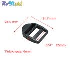 20pcs 15mm-50mm Ladder Lock Slider Plastic Black Buckles Backpack ...