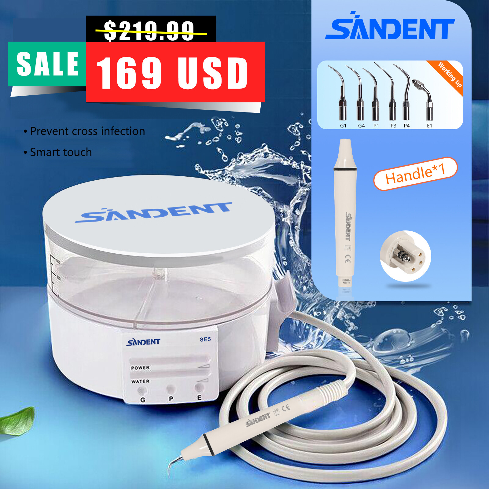 For Cavitron Dental Portable Ultrasonic Piezon Scaler 1*Bottle fit EMS ...