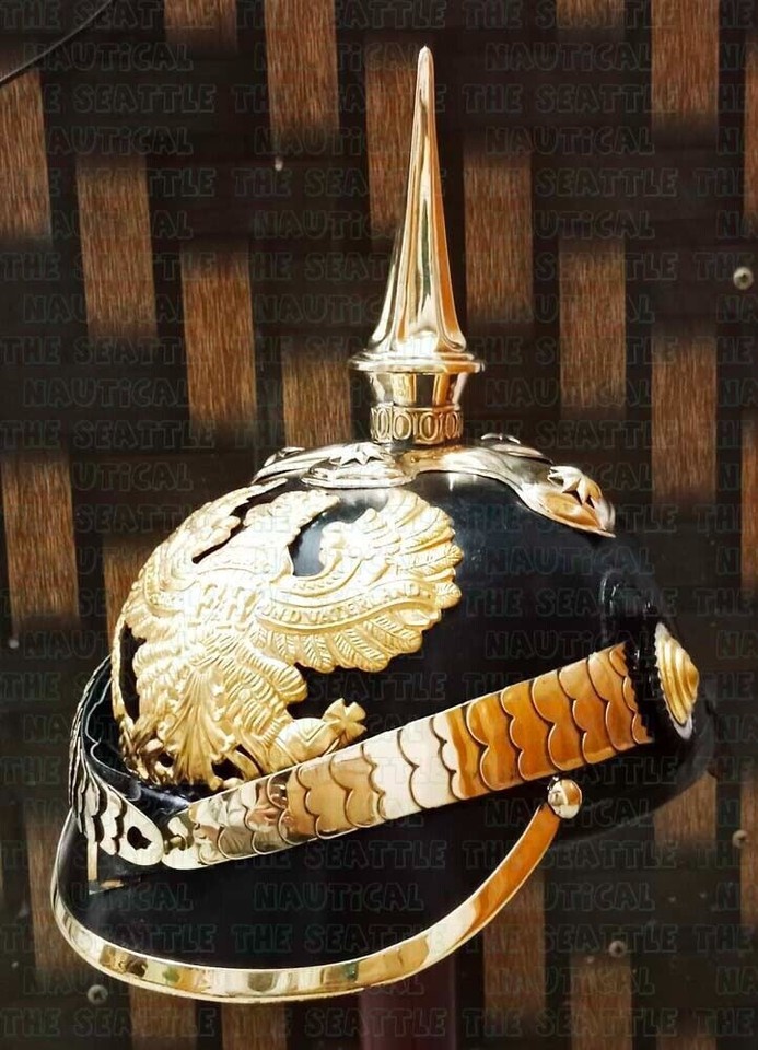 Imperial German Prussian Leather Pickelhaube Spike Helmet Officer's ...