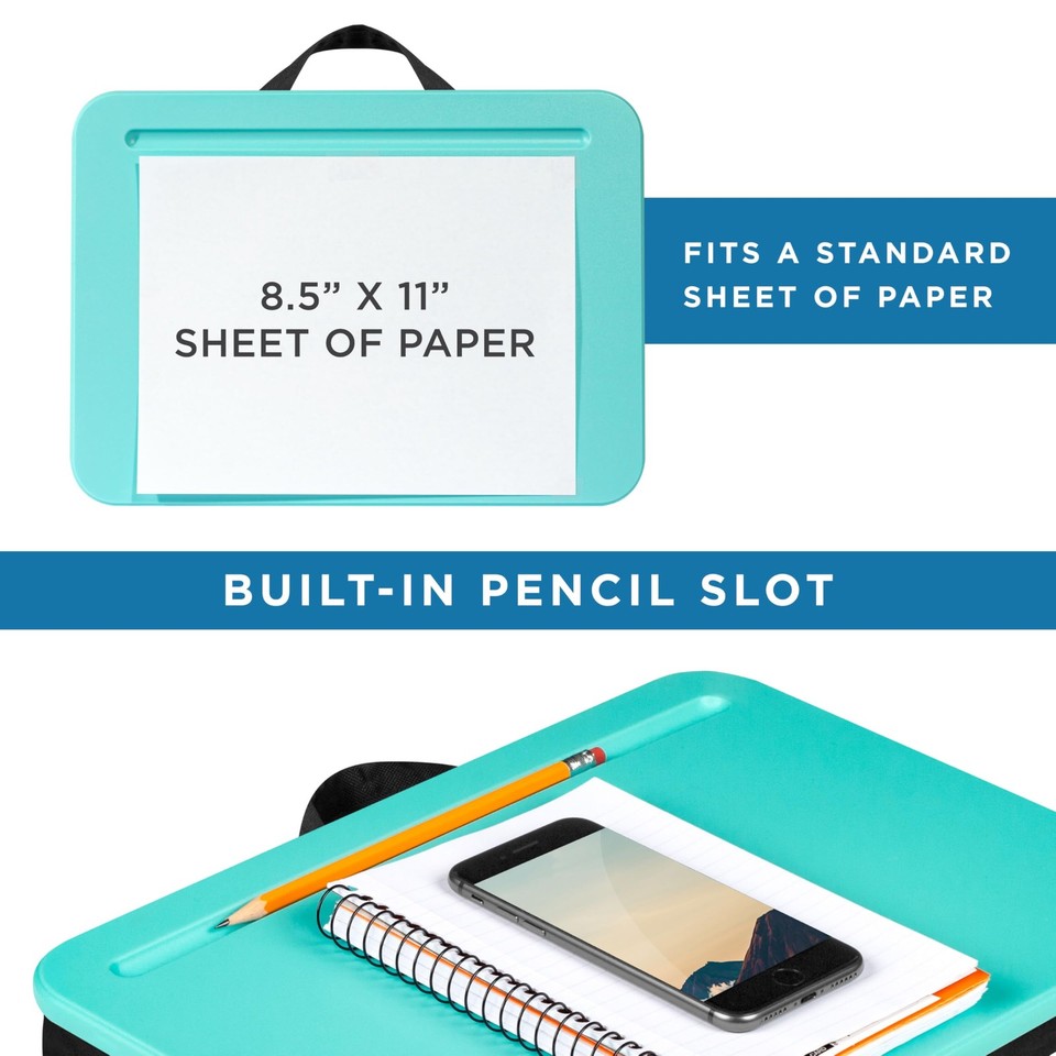 Compact Lap Desk - Fits up to 15 Inch Laptops - Aqua Sky - Style No ...