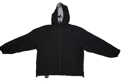Port Authority Jacket Mens XL Black Hooded Full Zip Windbreaker Port ...