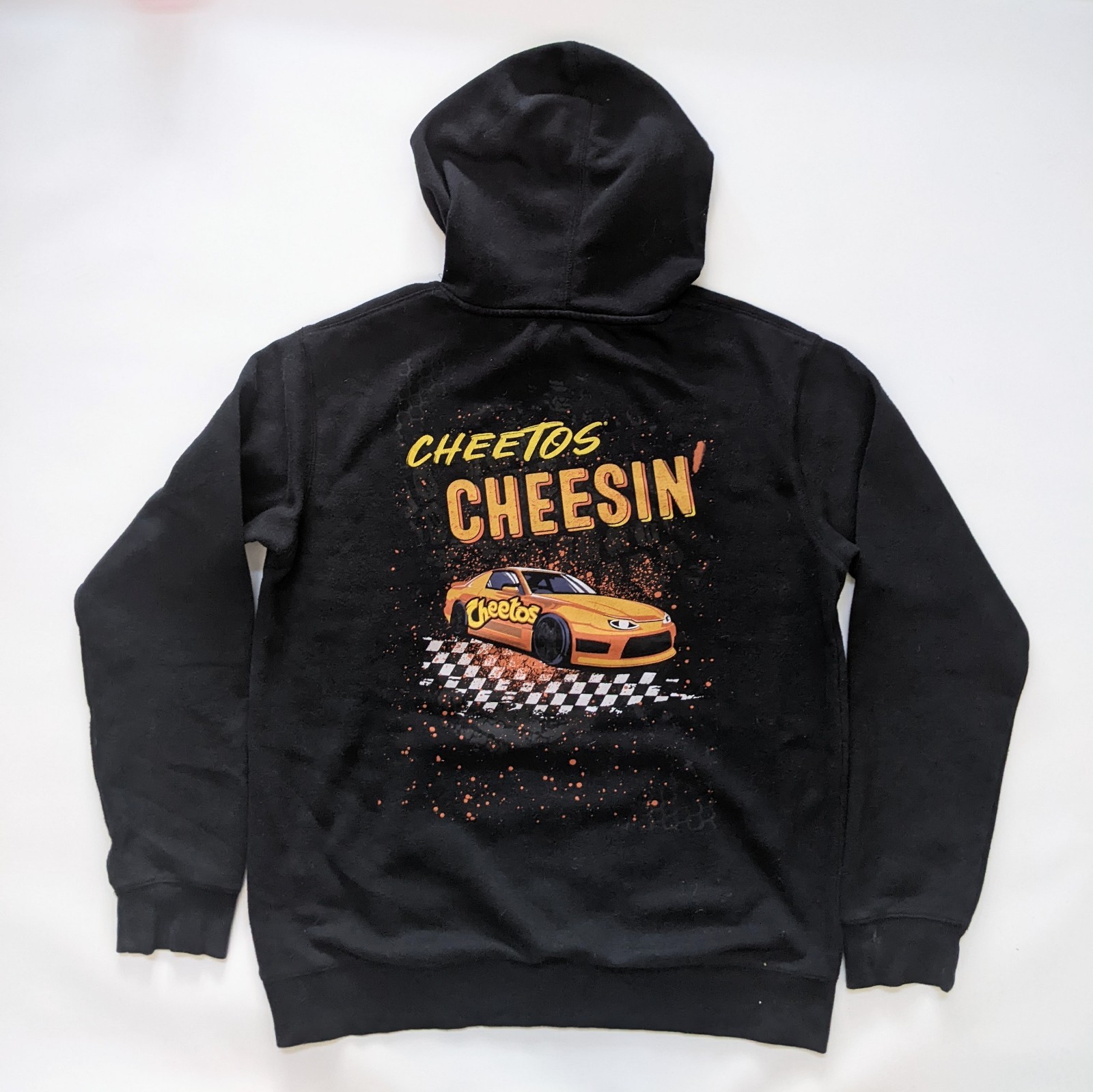 Cheetos Cheesing Race Car Black Hoodie, Men's Small - Gem