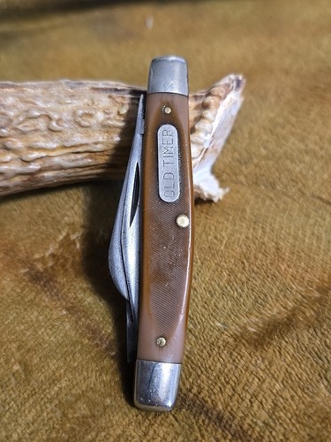 Vintage Schrade Old Timer USA 840T Stockman 3 Blade Folding Pocket ...