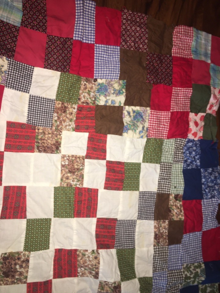vintage Patchwork quilt topper unfinished 40x37 Machine Sewn | eBay