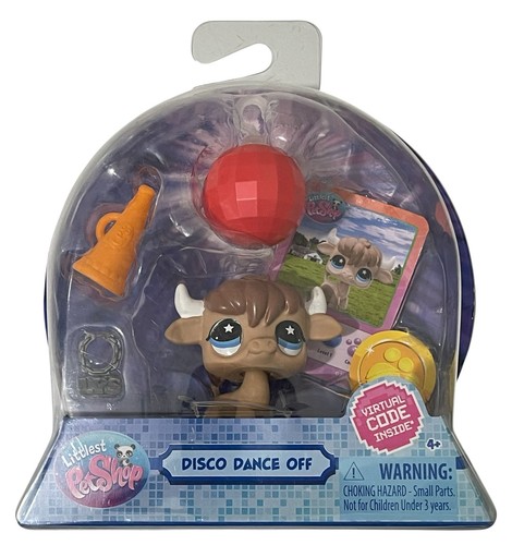 Littlest Pet Shop LPS Series 3 Disco Dance Off HIGHLAND COW Bull #201 ...